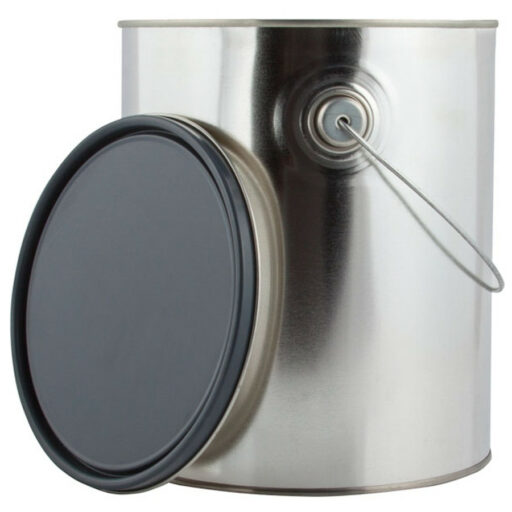 One Gallon Grey Lined Metal Paint Can with Lid & Handle - Wells Can Company